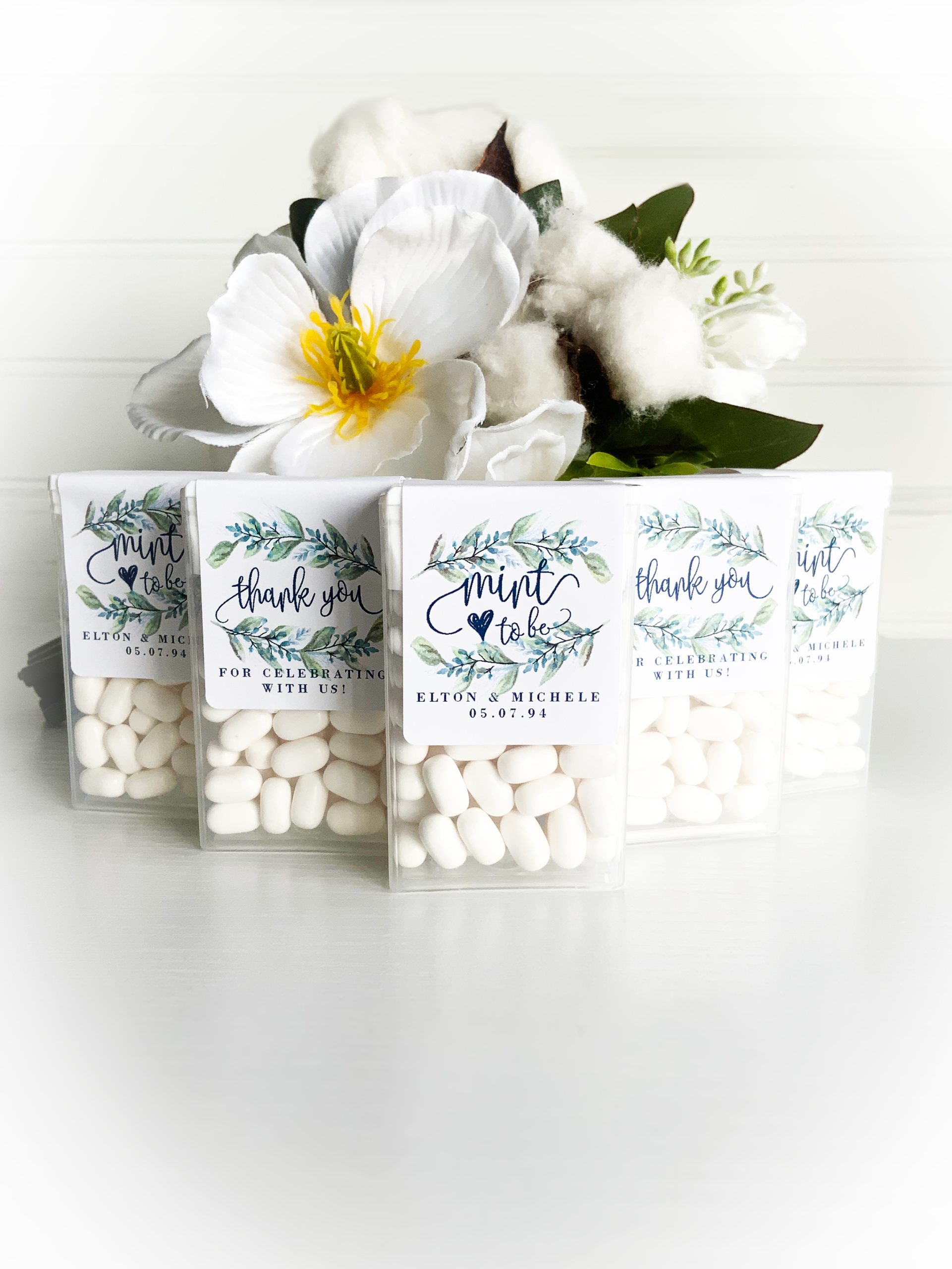 Wedding Mint Favors Navy & Green – Tic Tac Labels | Noted Paper